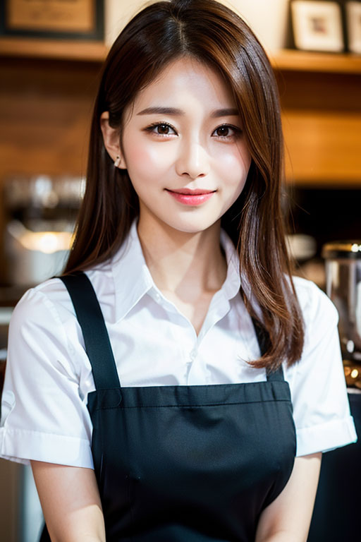 カフェで働くお姉さん、おっぱい見せてもらえませんか？vol.4 - AIガールズコレクション - AIセクシー画像・AIエロ画像